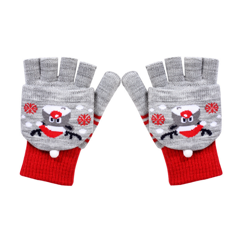 100% Acrylic Knit Christmas Jacquard Design Dual Purpose Mitten ...