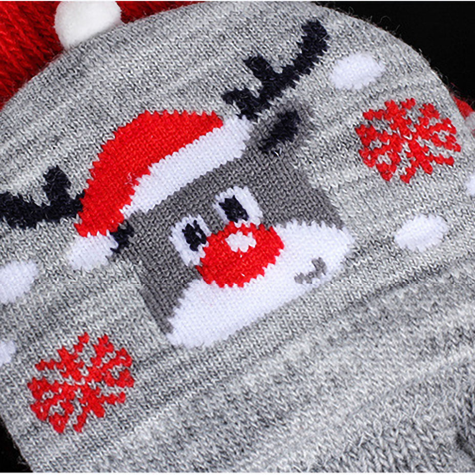100% Acrylic Knit Christmas Jacquard Design Dual Purpose Mitten ...