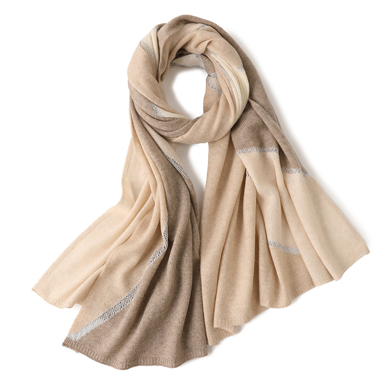 100% Cashmere Knit Tri-Color Scarf – Capex