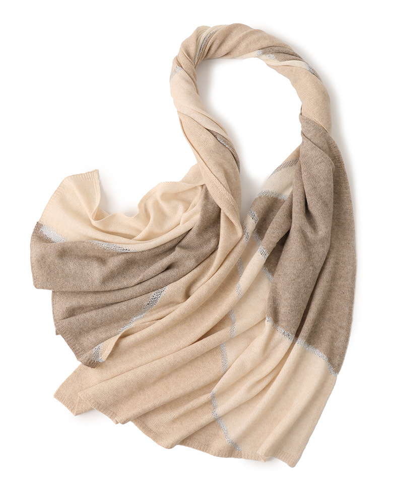 100% Cashmere Knit Tri-Color Scarf – Capex