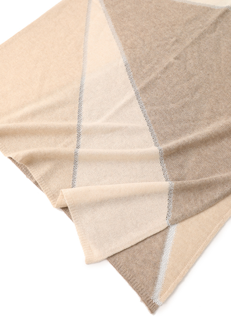 100% Cashmere Knit Tri-Color Scarf – Capex